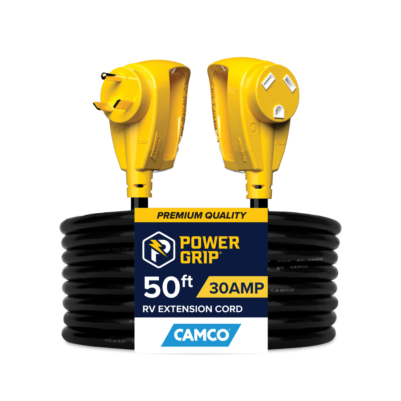 Camco Power Grip 30-Amp RV Extension Cord/Level 1 EV Charger, 50 ...