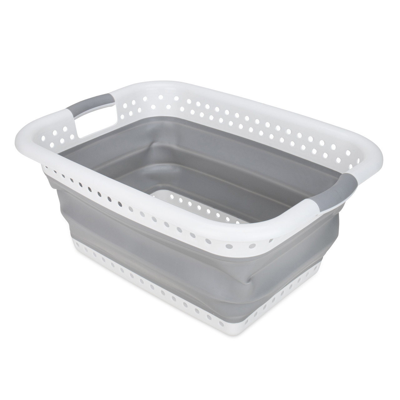 Collapsible Utility Basket, Large, White/Gray 51903 - Camco Dealer