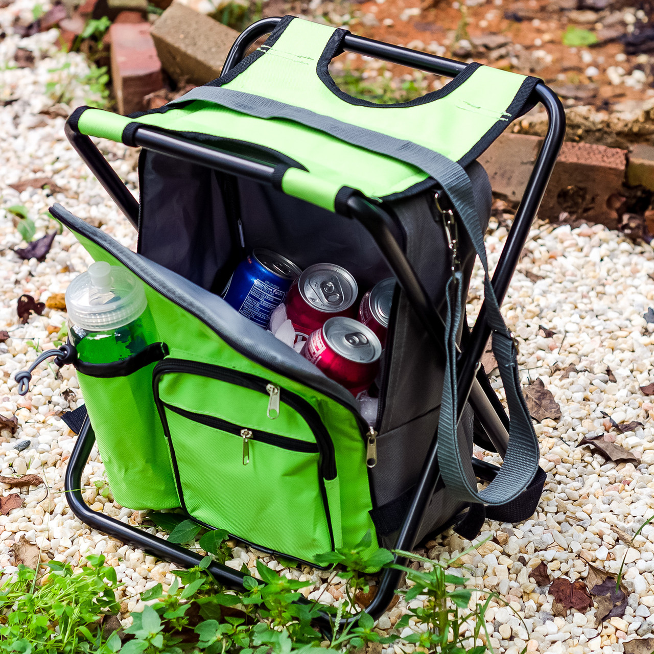 Camping Stool Backpack, Cooler Green 51909 - Camco Dealer