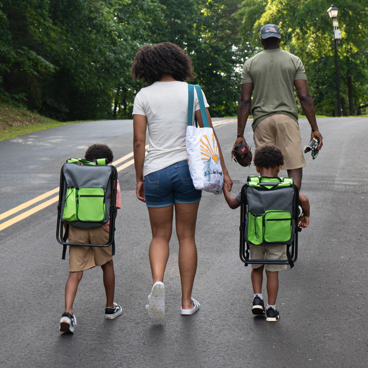 Camping Stool Backpack, Cooler Green 51909 - Camco Dealer