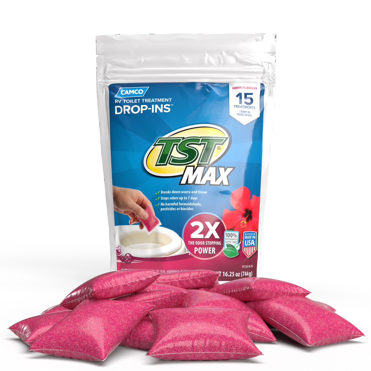 TST MAX RV Toilet Treatment Drop-INs, Hibiscus Breeze, 15-Count 41600 ...