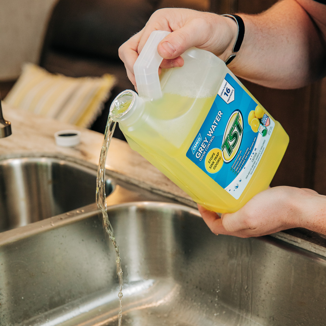 Camco TST Marine/RV Toilet Grey Water Odor Control — Stops Sink Trap ...
