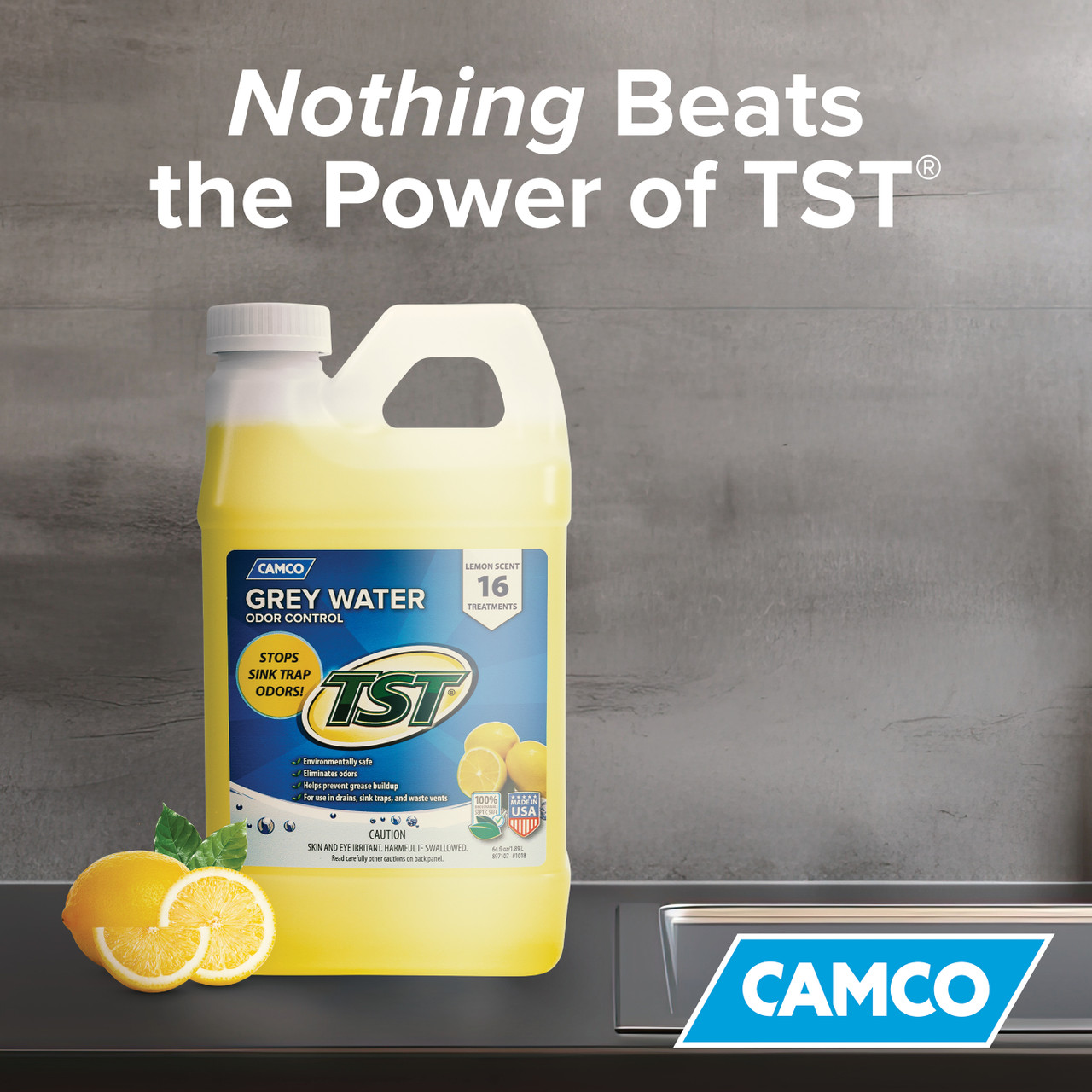 Camco TST Marine/RV Toilet Grey Water Odor Control — Stops Sink Trap ...