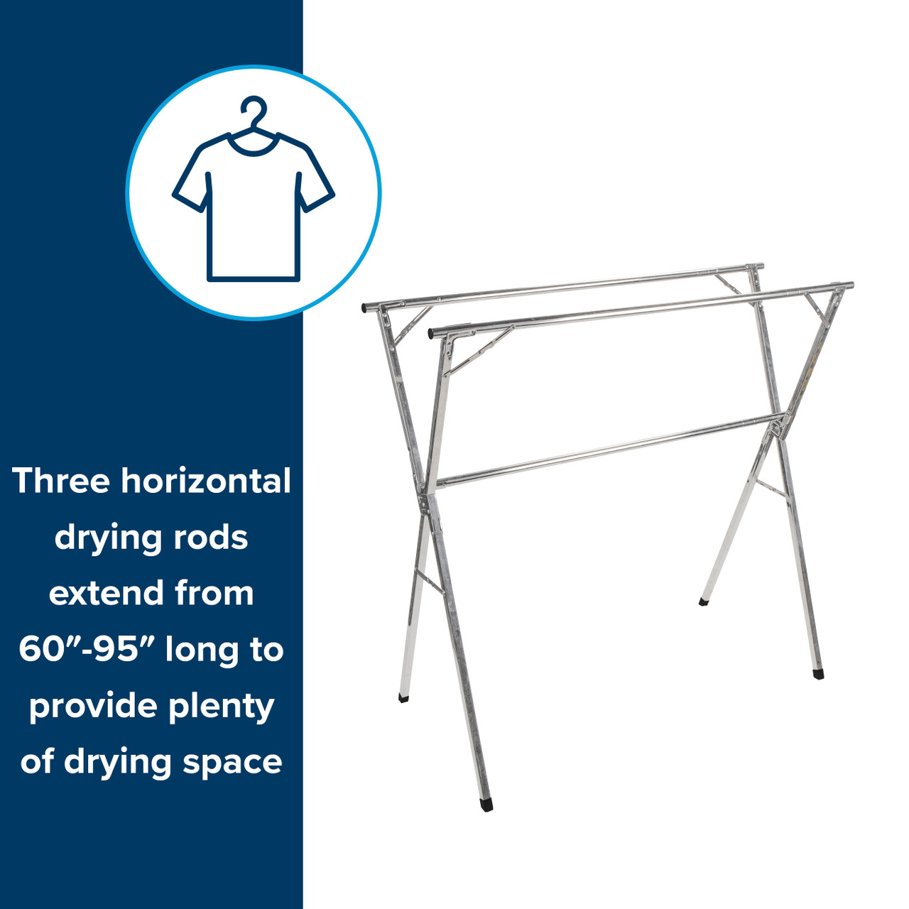 Camco Portable Clothes Drying Rack | Features 3 Horizontal Drying Rods ...