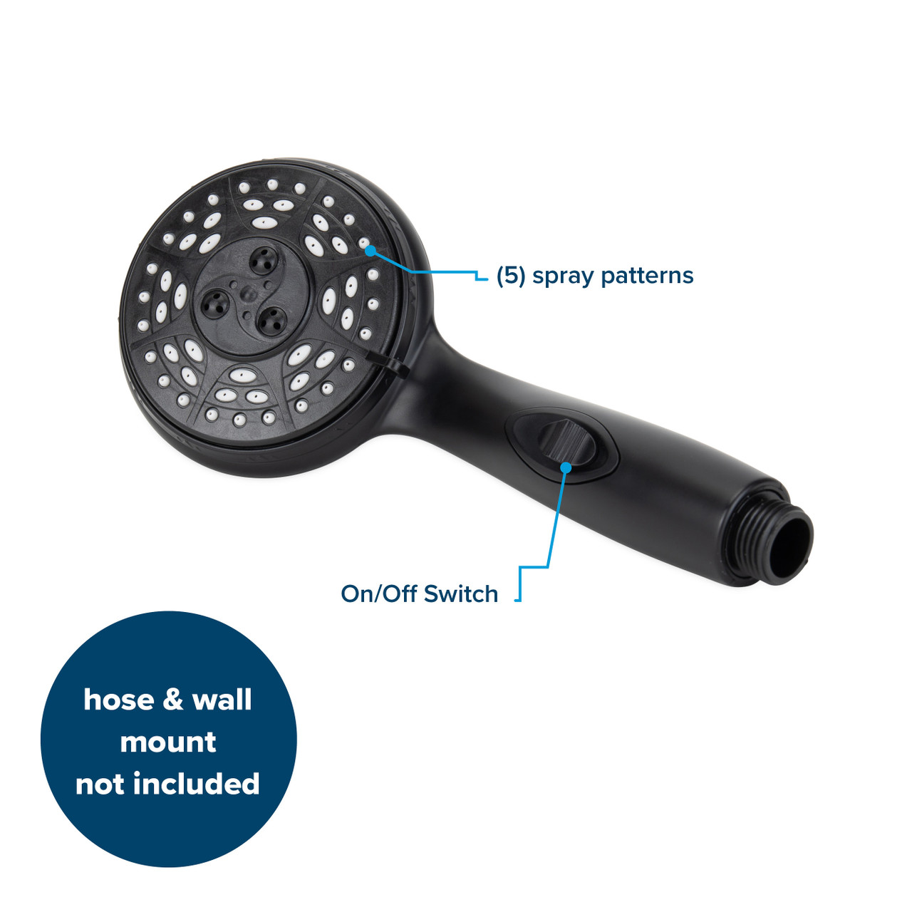 Camco Premium RV/Marine Shower Head, Black 43743 - Camco Dealer