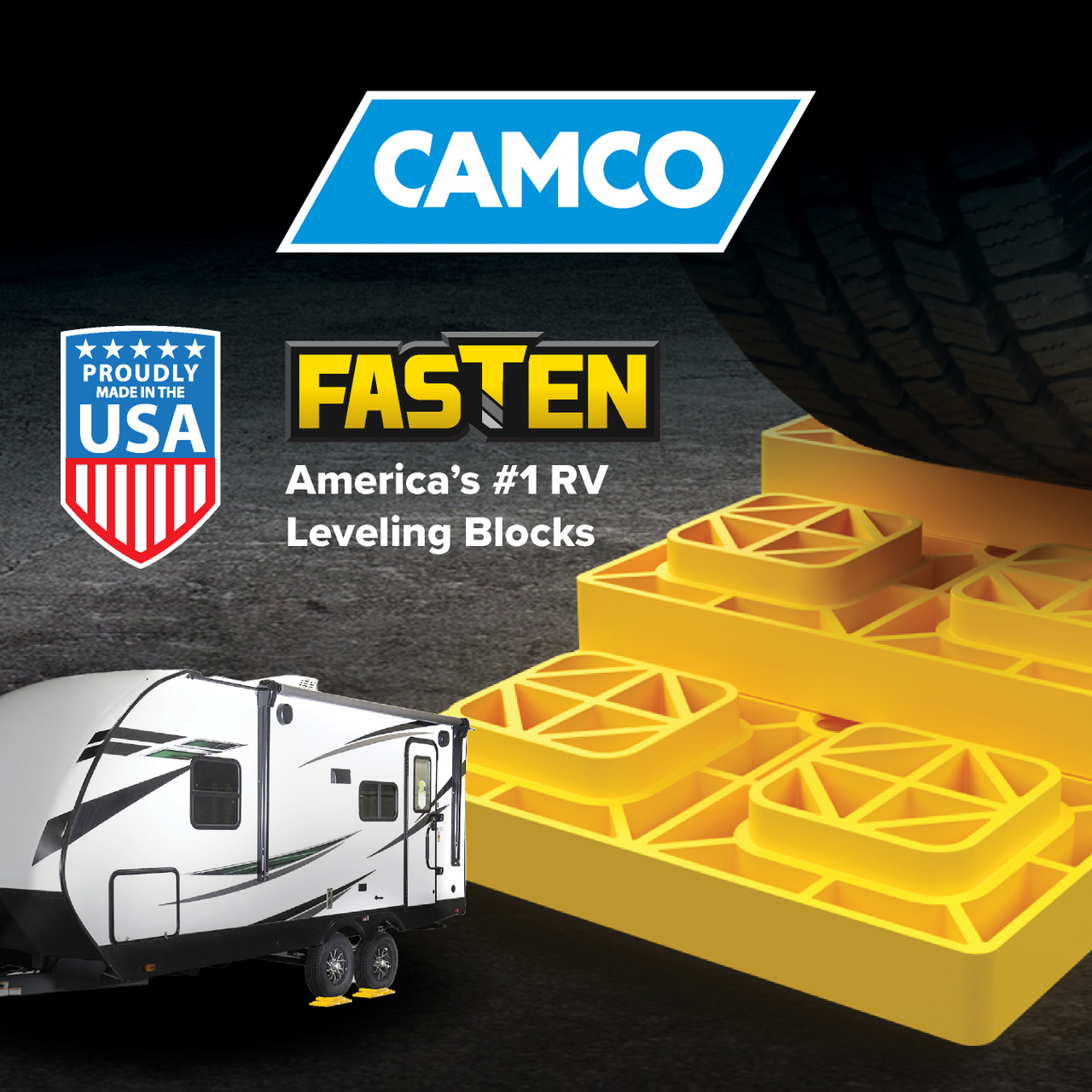Camco FasTen Camper / RV Leveling Blocks – Features Interlocking Design ...