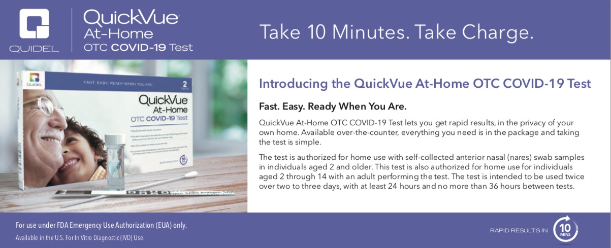 QuickVue At-Home OTC COVID-19 Test Kits By Quidel | Steede Medical LLC