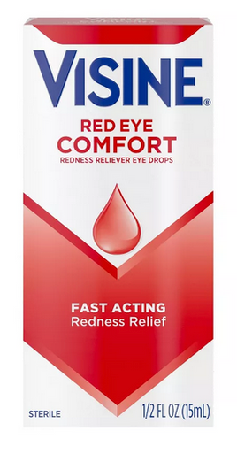 Visine Redness Relief Original Sterile Tetrahydrozoline HCl Eye Drops ...
