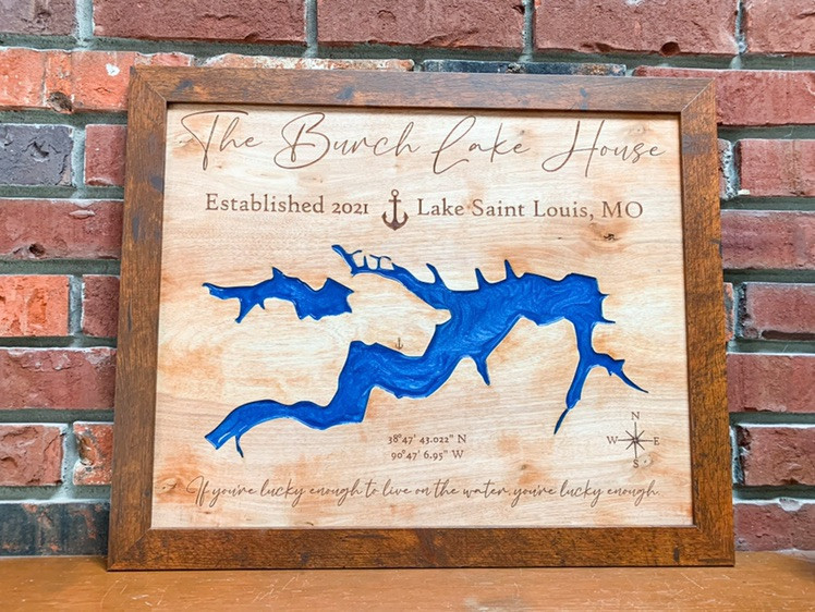 Custom Epoxy Resin Lake Map | Deep Cove Creations