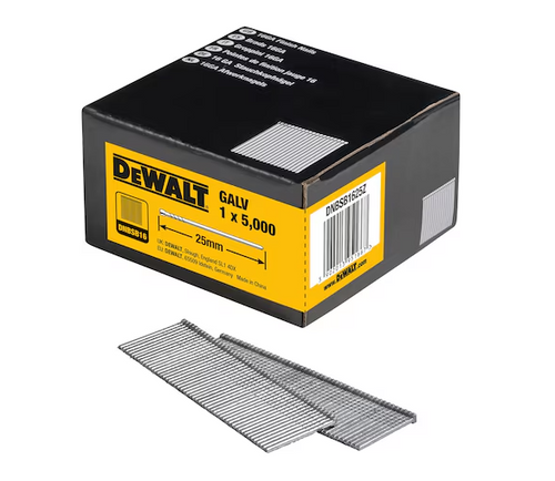 DeWalt 25mm 16Ga Galvanised Finish Nails (Pack 5000) - DNBSB1625Z