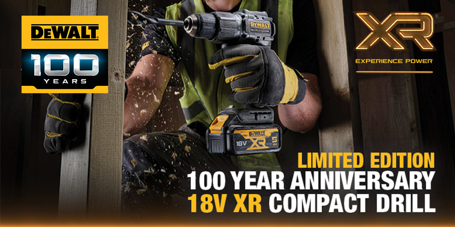 To Celebrate the 100th anniversary Dewalt - DCD100P2T-GB - AHC Powertools