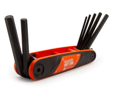Bahco BE-9777B 7-Piece Folding Allen Hex Key Set, Hexagon 2.5-10mm