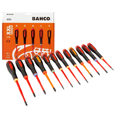 Bahco XXL Ergo 12 Piece VDE Insulated Slim Screwdriver Set SL/PH/PZ/TX