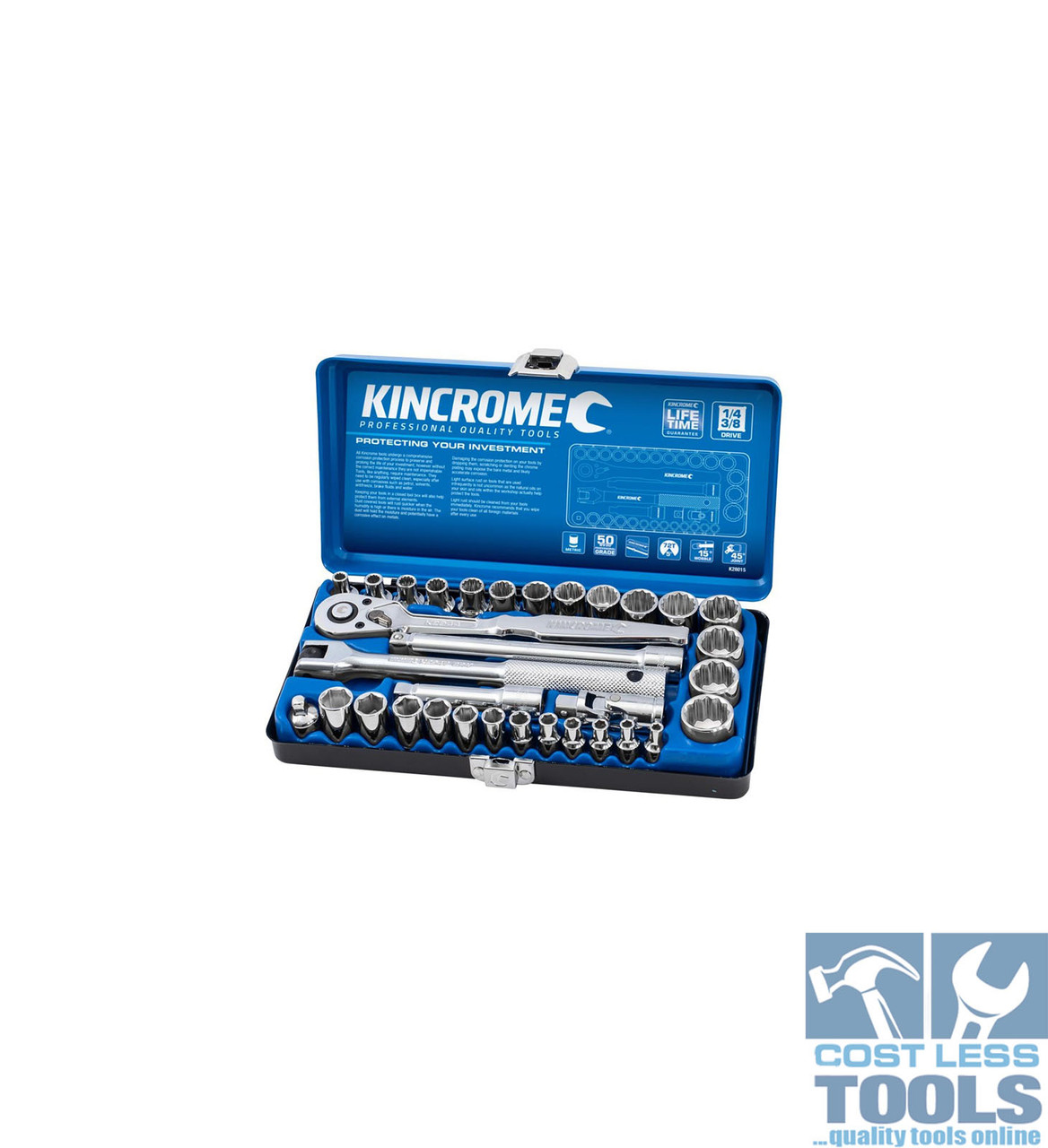 Kincrome 33 Piece 1/4" & 3/8" Drive Metric Socket Set - Cost Less Tools