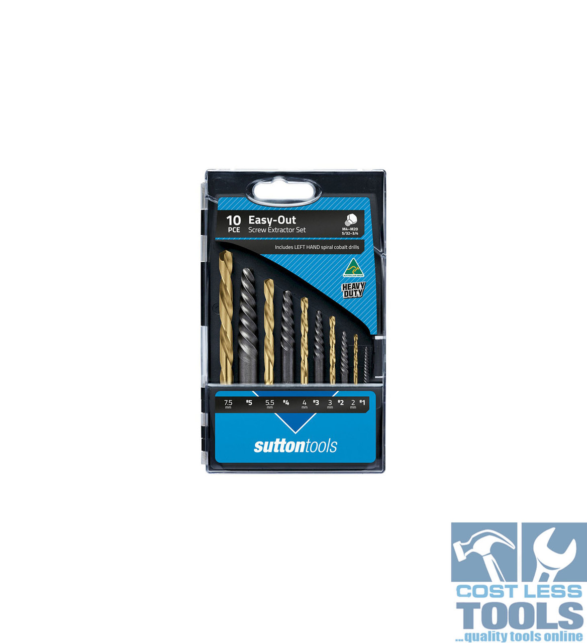 Sutton 10 Piece Easy-Out Screw Extractor Set - M603S20L - Cost Less Tools