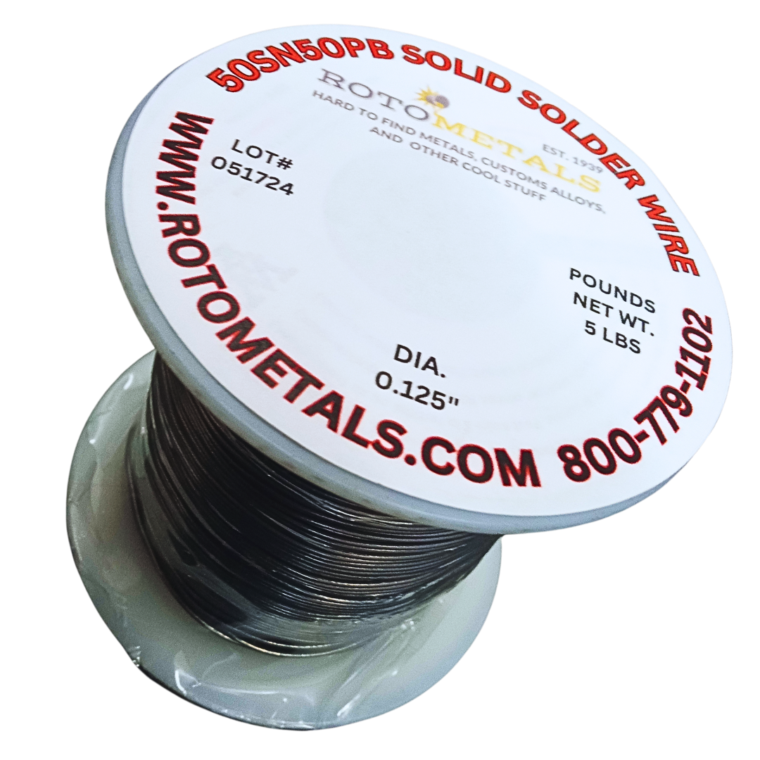 50 Sn 50 Pb Solid Solder Wire .050" 5# Spools - RotoMetals