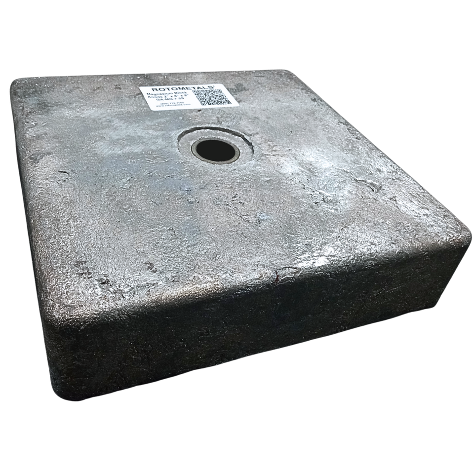 Magnesium Block Anode 2" x 8" x 8" (GA-MG-7.5S) - RotoMetals