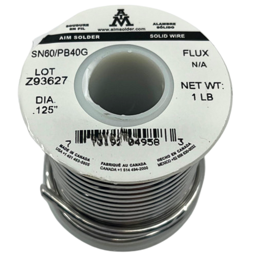 60Sn 40Pb Wire Solder Soild .125 Dia 1# Spool - RotoMetals