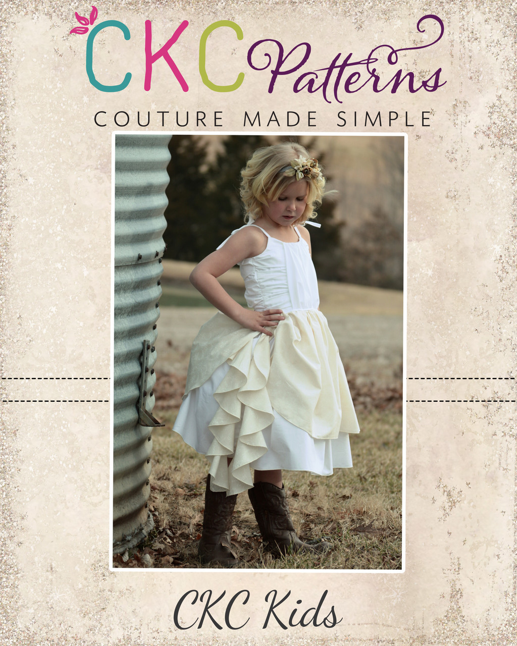 Annie’s Cascade Ruffle Dress Sizes 6/12m to 8 Girls PDF Pattern