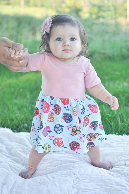 Amy’s Knit Bow Dress and Maxi Sizes NB to 14 Girls and Dolls PDF Pattern