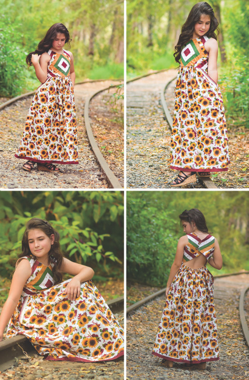 Bea's Quilt Block Dress and Maxi Sizes NB to 14 Kids PDF Pattern