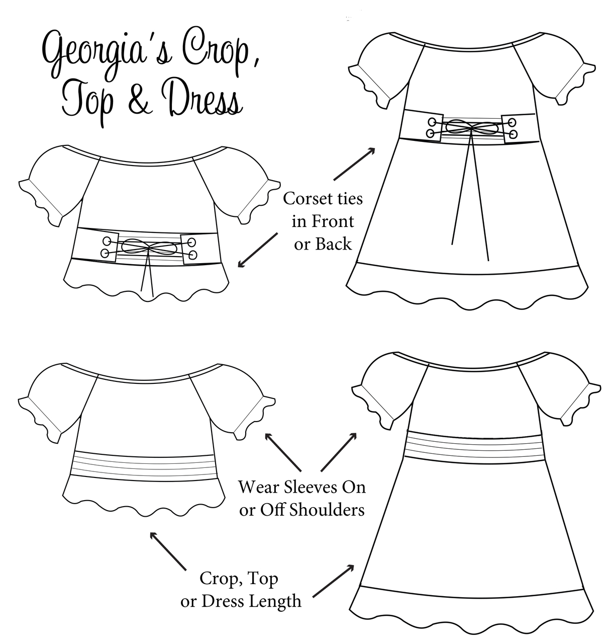 Georgia's Crop, Top, and Dress PDF Pattern