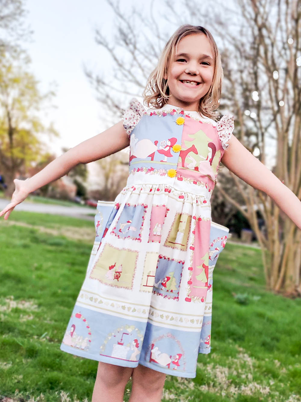 Grayson's Button Front School Girl Dress PDF Pattern