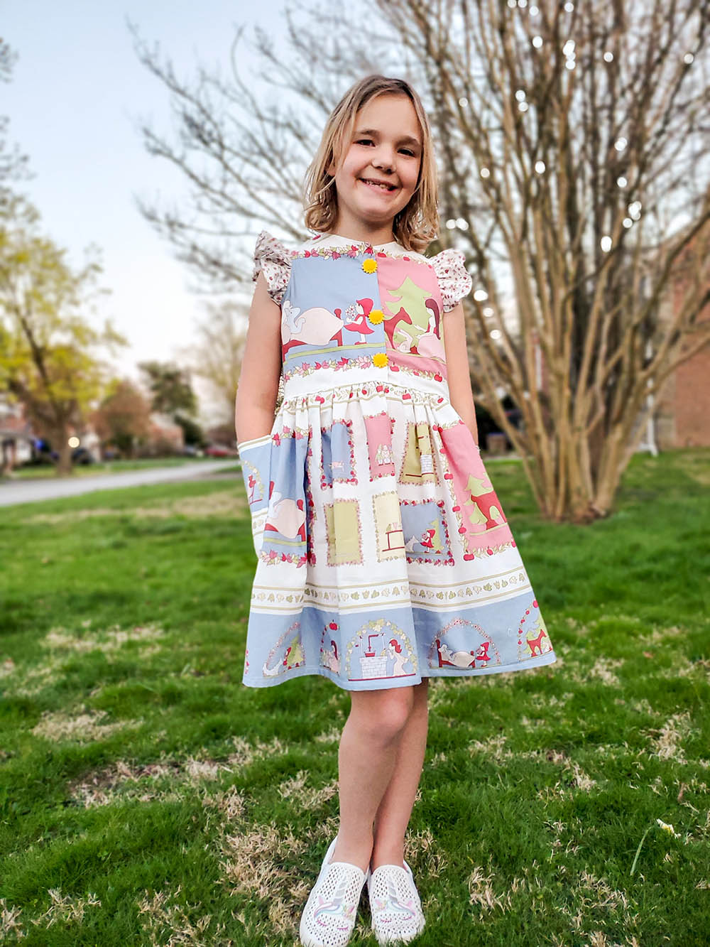 Grayson's Button Front School Girl Dress PDF Pattern