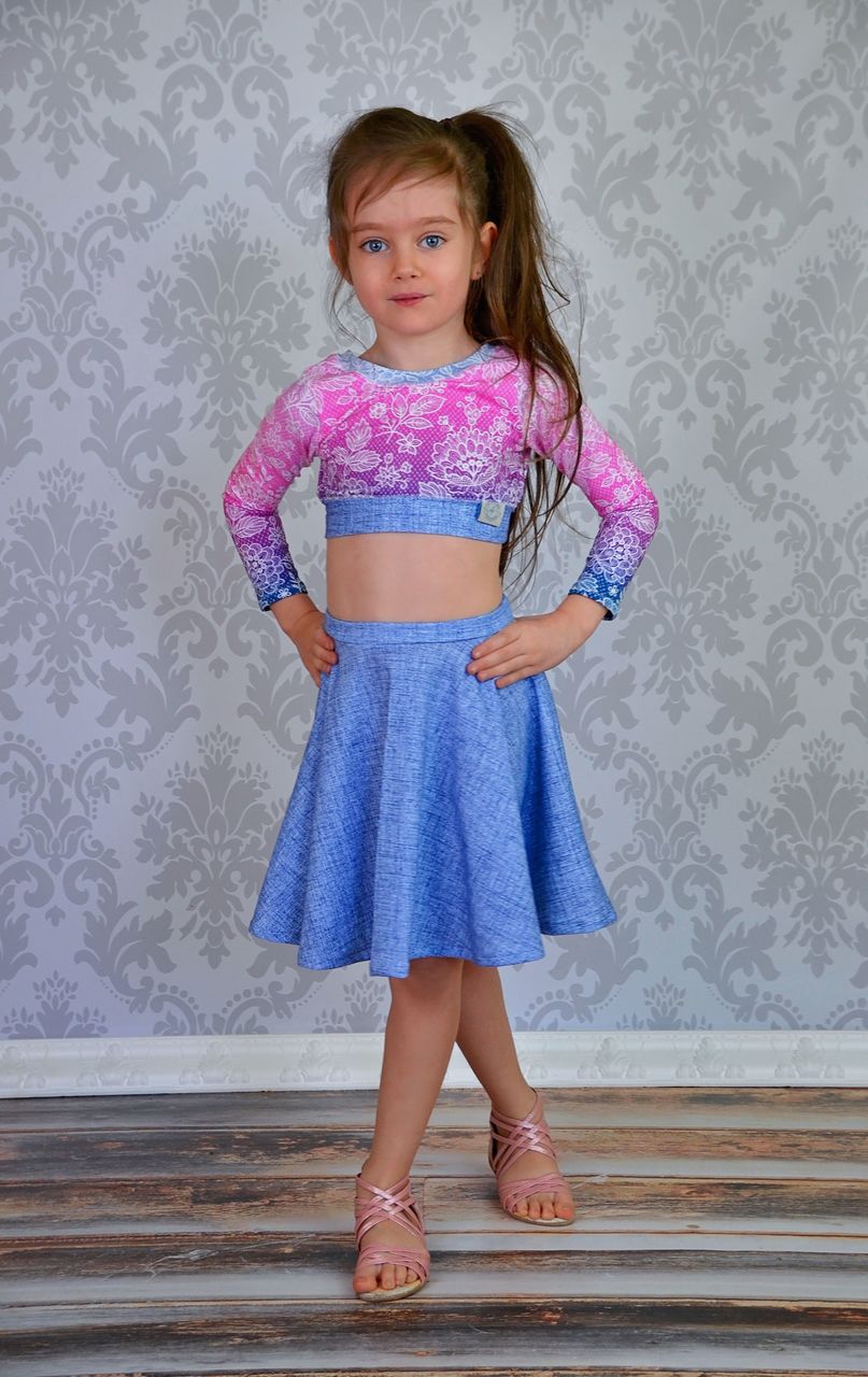 Skylan's Knit Fitted Scoop Neck & Back Crop Top, Top and Dress Sizes 2T ...