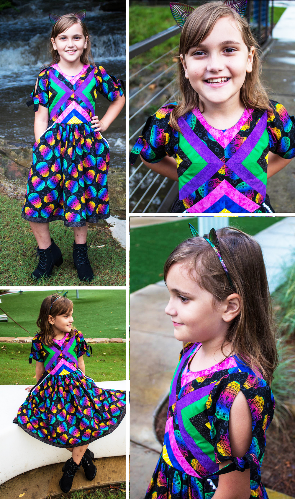 Bea's Quilt Block Dress and Maxi Sizes NB to 14 Kids PDF Pattern