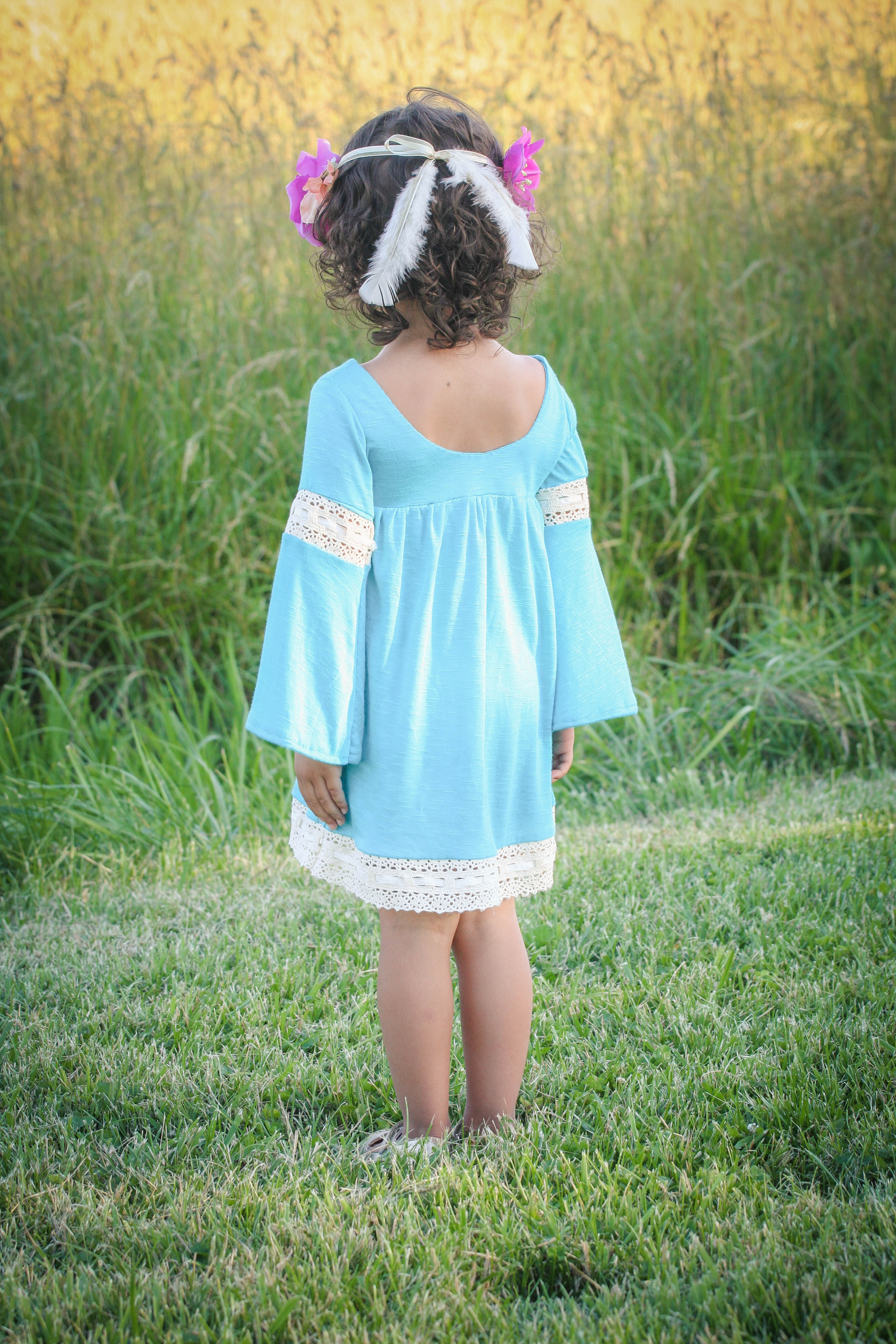 Tatiana's Trumpet Sleeve Dress and Top Size NB to 14 Kids PDF Pattern
