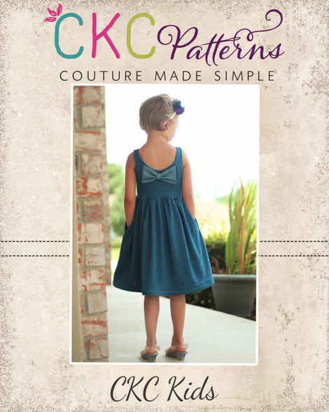 Amy’s Knit Bow Dress and Maxi Sizes NB to 14 Girls and Dolls PDF Pattern