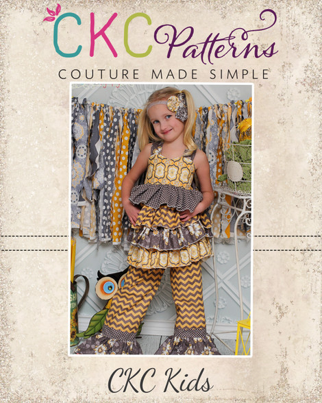 Kiki's Extra Ruffled Top Sizes NB to 8 Kids and Dolls PDF Pattern