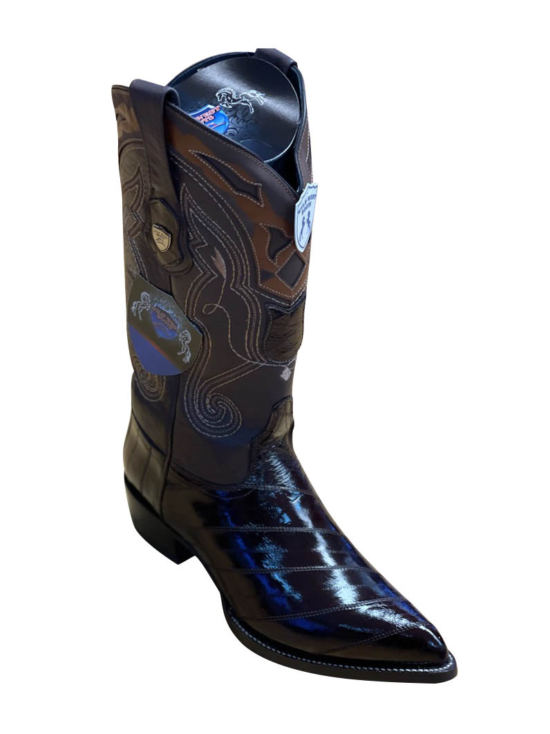 Wild West Brown J-Toe Genuine Eel skin Boot