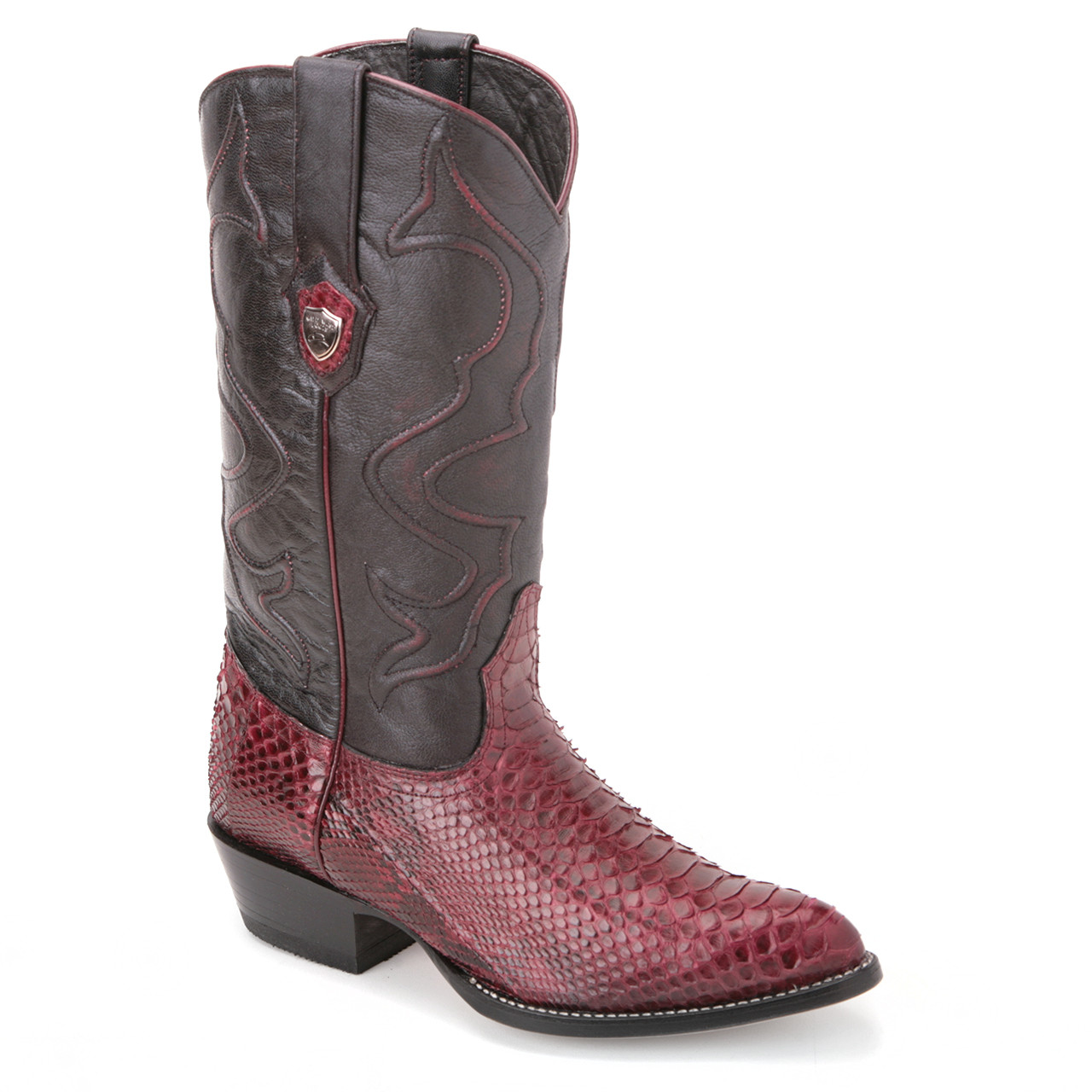Wild West Burgundy Genuine Python Boots