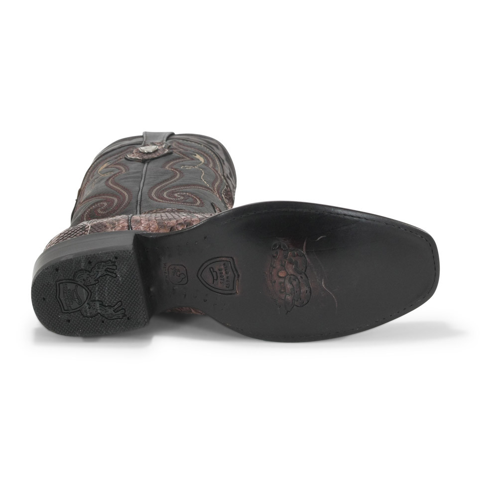 Wild West Rustic Brown Python Dubai Toe Boots