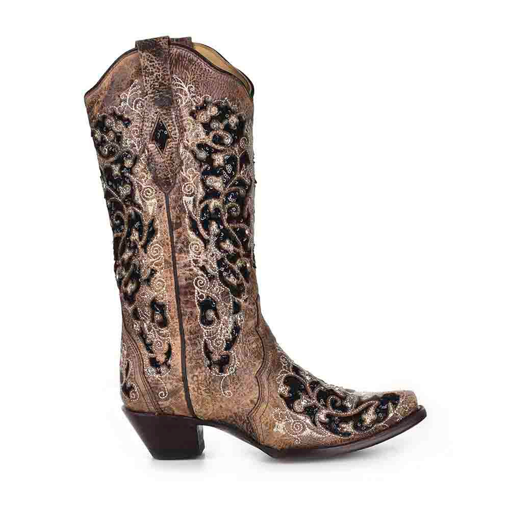 Corral Floral Mens Brown Boots | Arrowsmith Shoes
