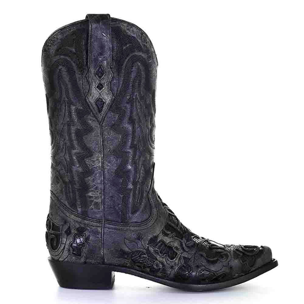 Corral Embroidered Black Cowboy Boots | Arrowsmith Shoes