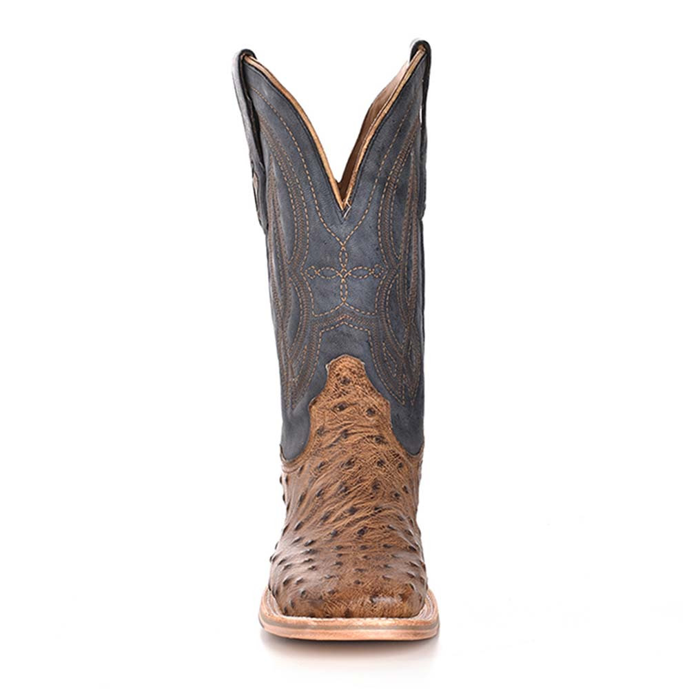 Corral Square Toe Navy Blue Ostrich Boots | Arrowsmith Shoes