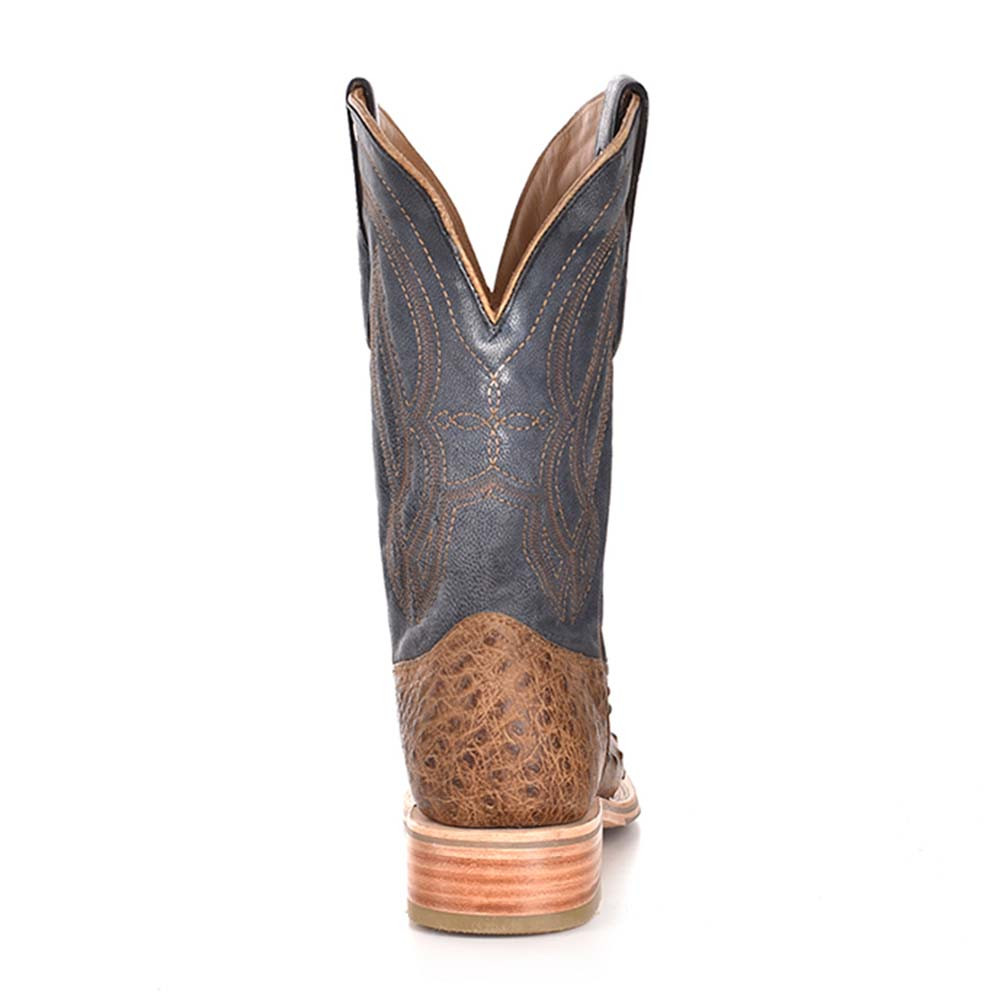 Corral Square Toe Navy Blue Ostrich Boots | Arrowsmith Shoes