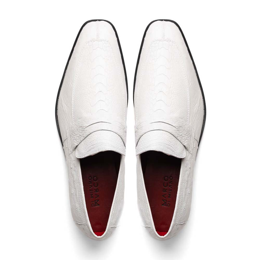 Marco Di Milano Fangio White Exotic Penny Loafer