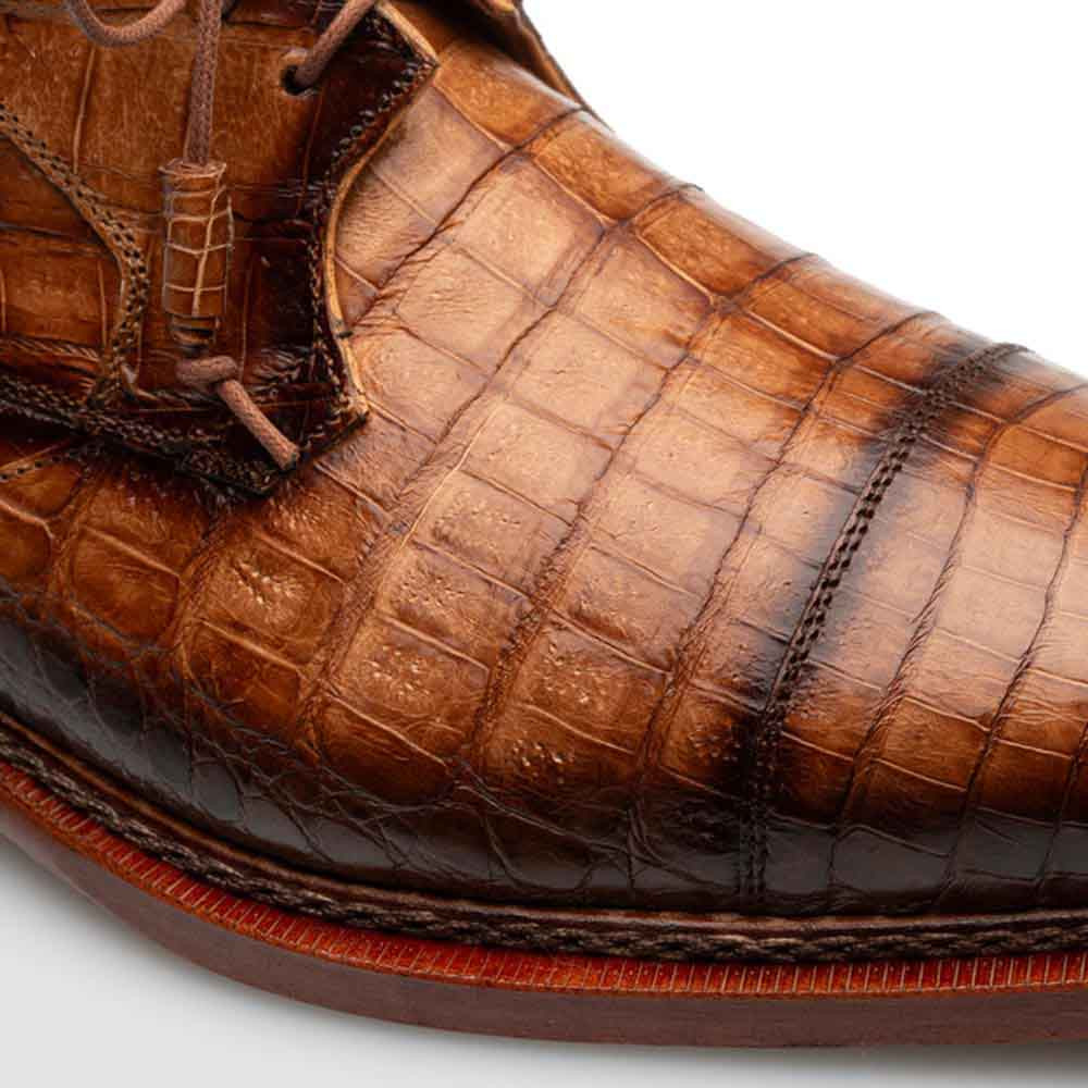 Mezlan Cap Toe Camel Mens Crocodile Shoes | Arrowsmith Shoes