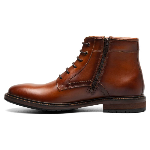 Forge Plain Toe Cognac Lace Up Boots