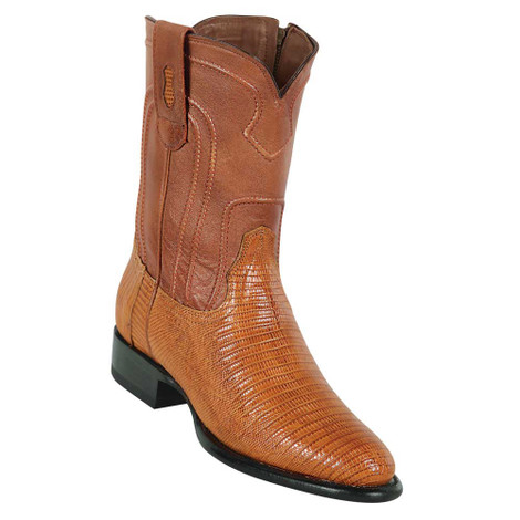 Los Altos Men's Genuine Lizard Teju Skin Saddle Roper Toe Boot