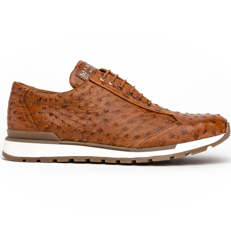 Marco DI Milano Scanno Ostrich Antique Cognac Fashion Sneakers