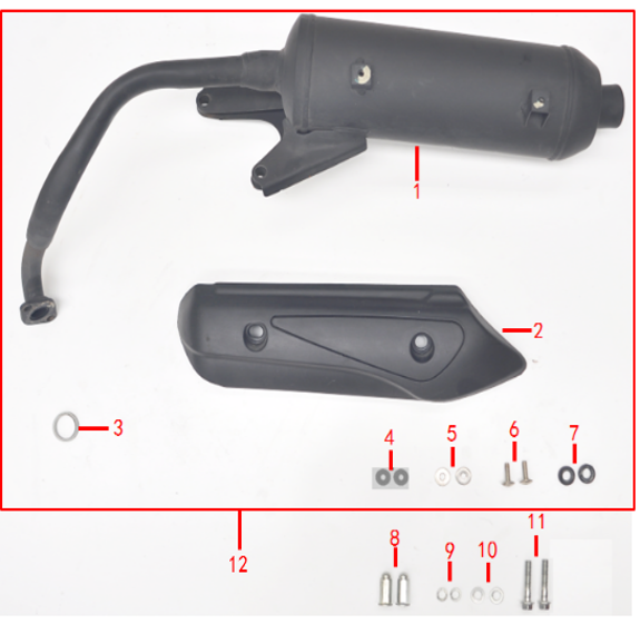 01- Muffler body 1.16.1000.11000160040200 - ScootStar Dealers' Portal