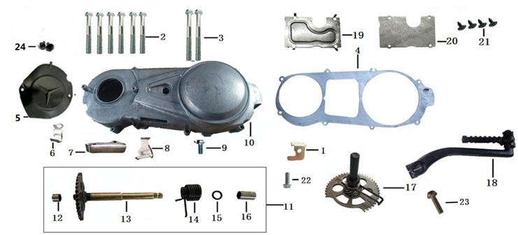 11- KICK START SHAFT COMP 052QMI0-0901000B0 - ScootStar Dealers' Portal