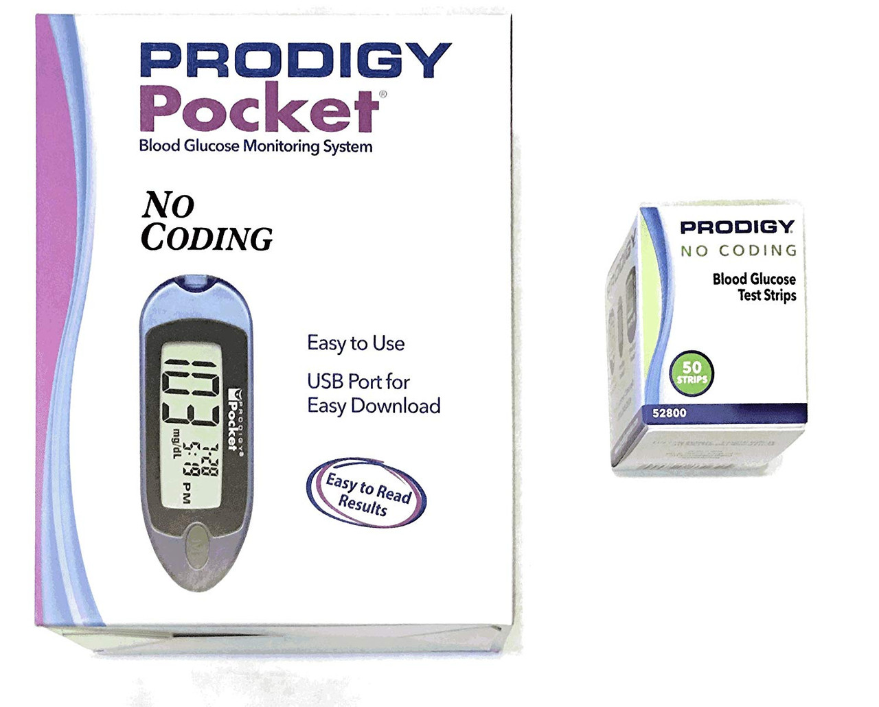 Buy Prodigy Pocket Blood Glucose Monitoring System [+] 50 Test Strips ...
