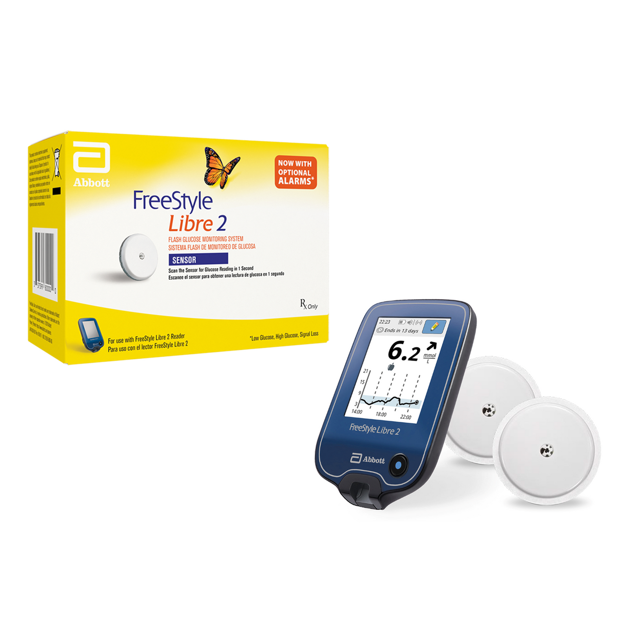 Buy FreeStyle Libre 2 Reader with Sensor Starter Kit for Continuous ...