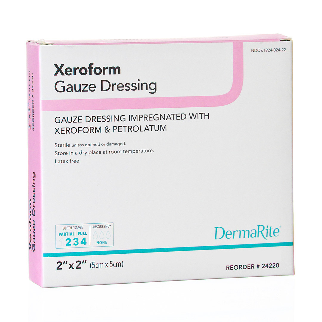 Xeroform Gauze Wound Dressing, 2" X 2"